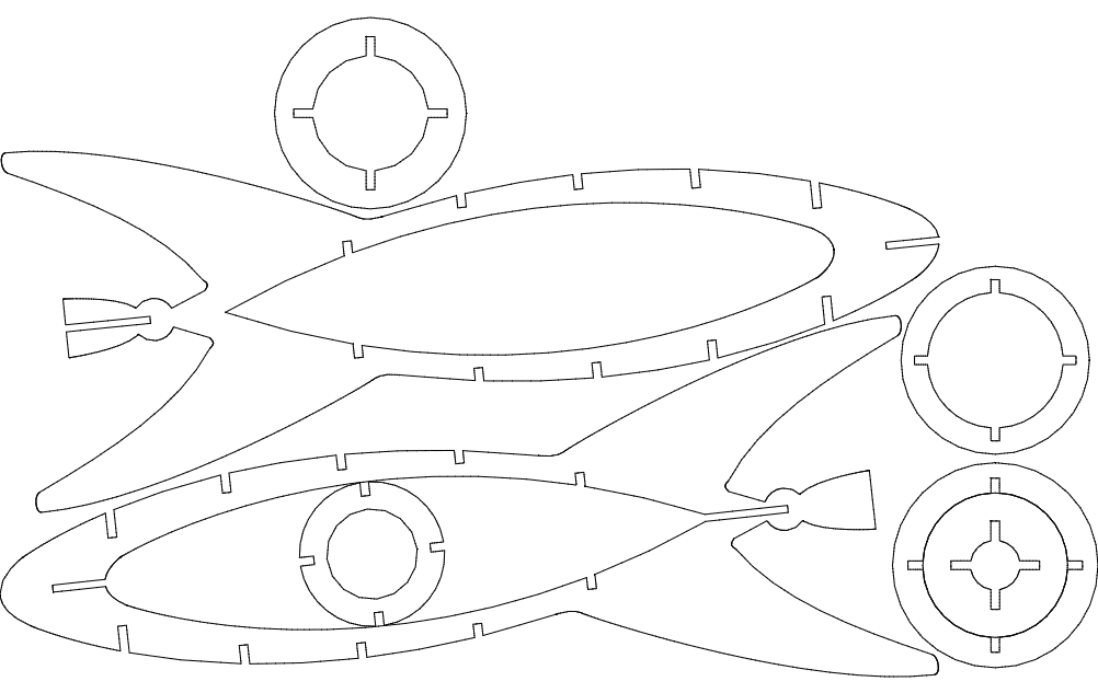 Rocket 3D Model dxf File - CNC FILE