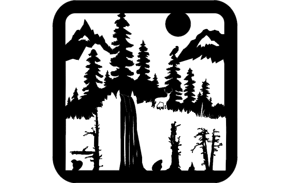 Waterfalls dxf File - CNC FILE