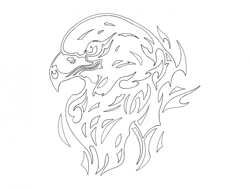 Eagle Flame dxf File - CNC FILE
