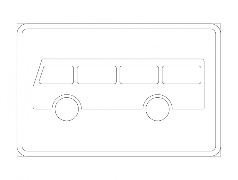 Bus Stop Road Sign dxf File - CNC FILE