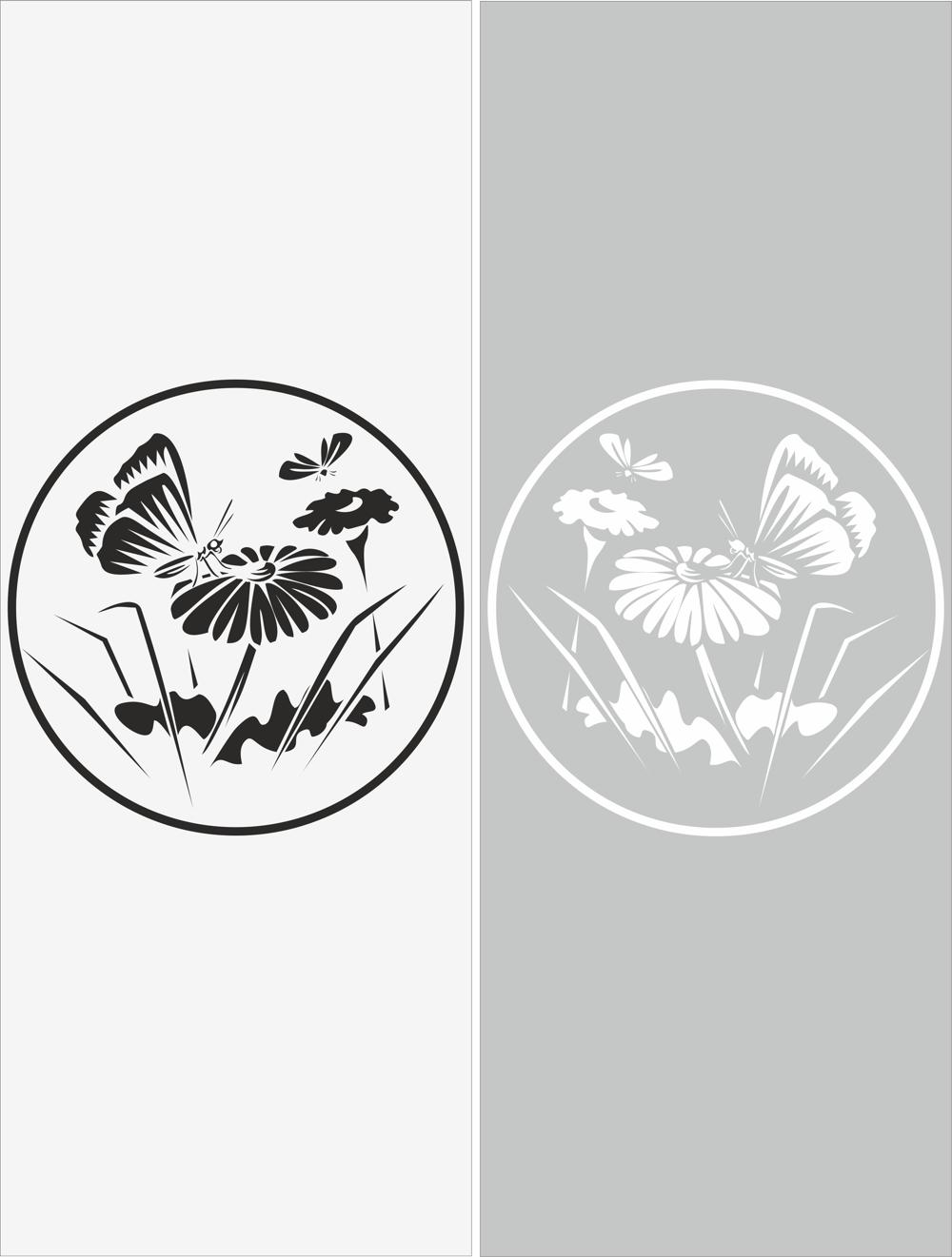 Glass Floral Sticker Decal Vector Free Vector - CNC FILE