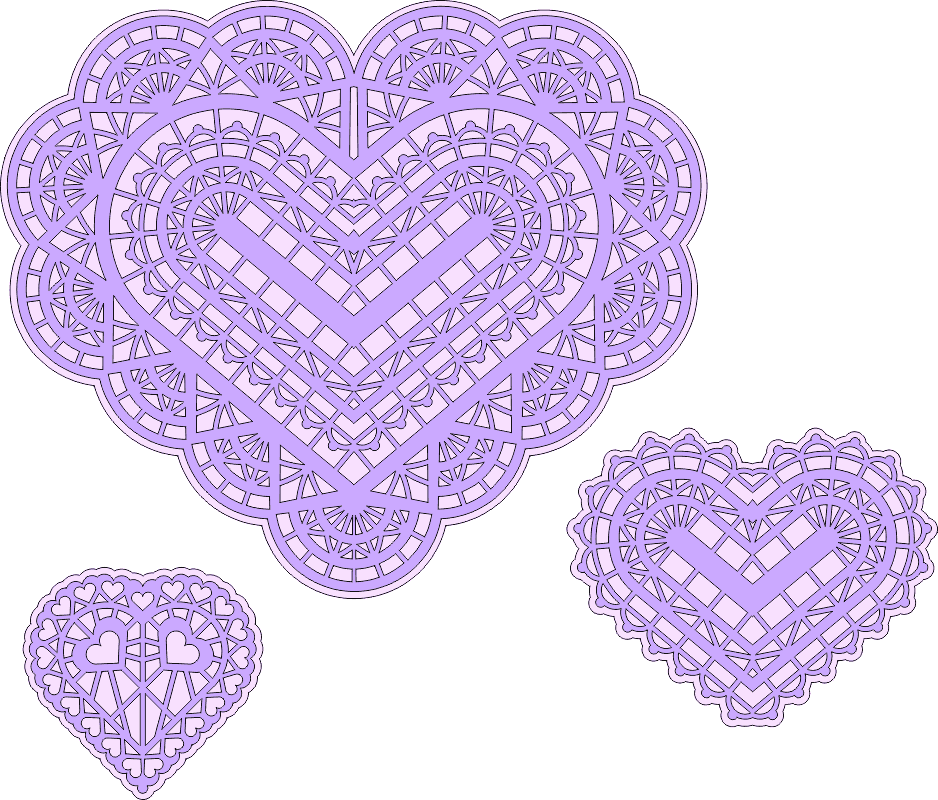 Three Hearts Free Vector - CNC FILE