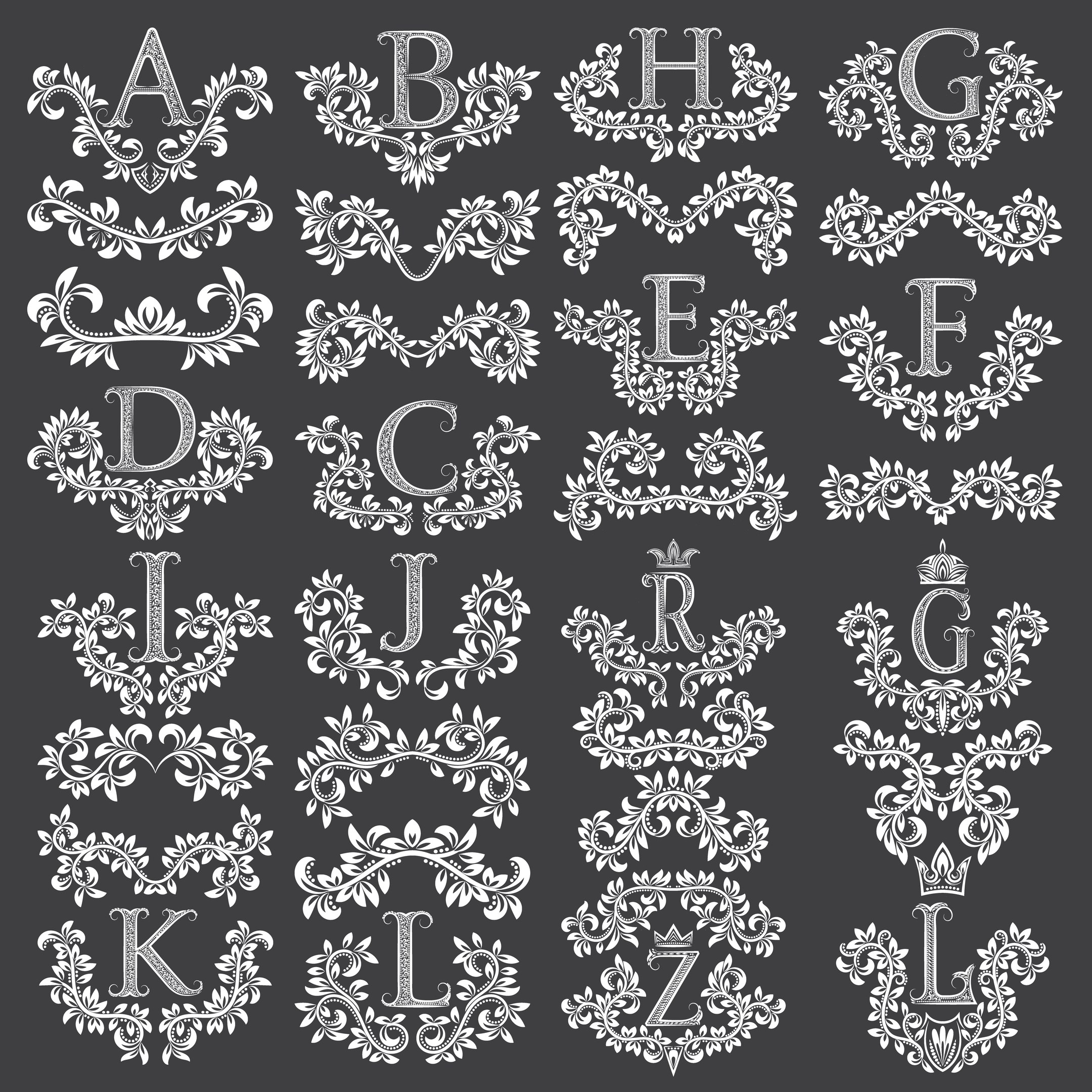 Decorative Fancy Letters Free Vector - CNC FILE