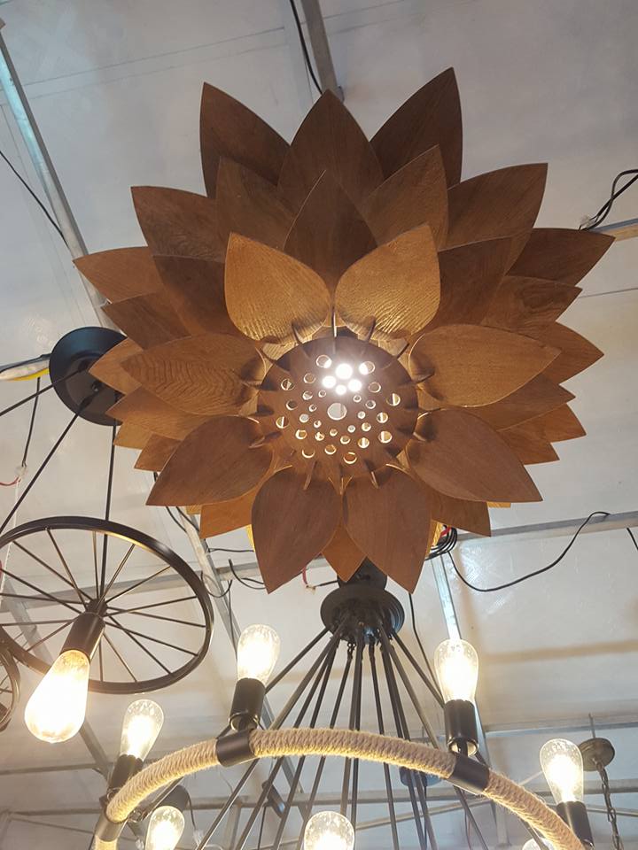 Chandelier Lotus Pendant Lamp Laser Cut Template DXF File - CNC FILE