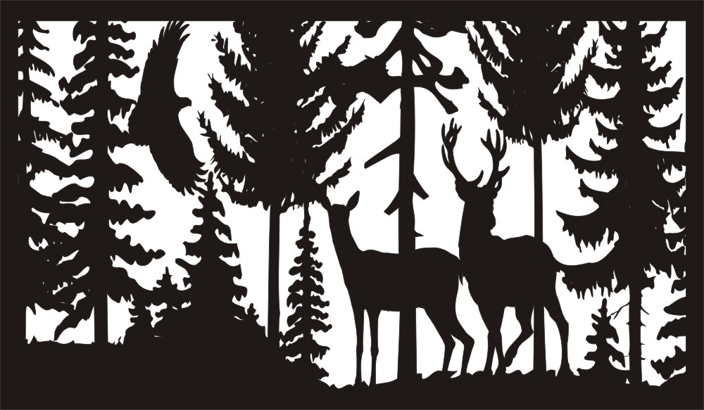 28 X 48 Eagle Doe Buck Deer Plasma Art DXF File - CNC FILE
