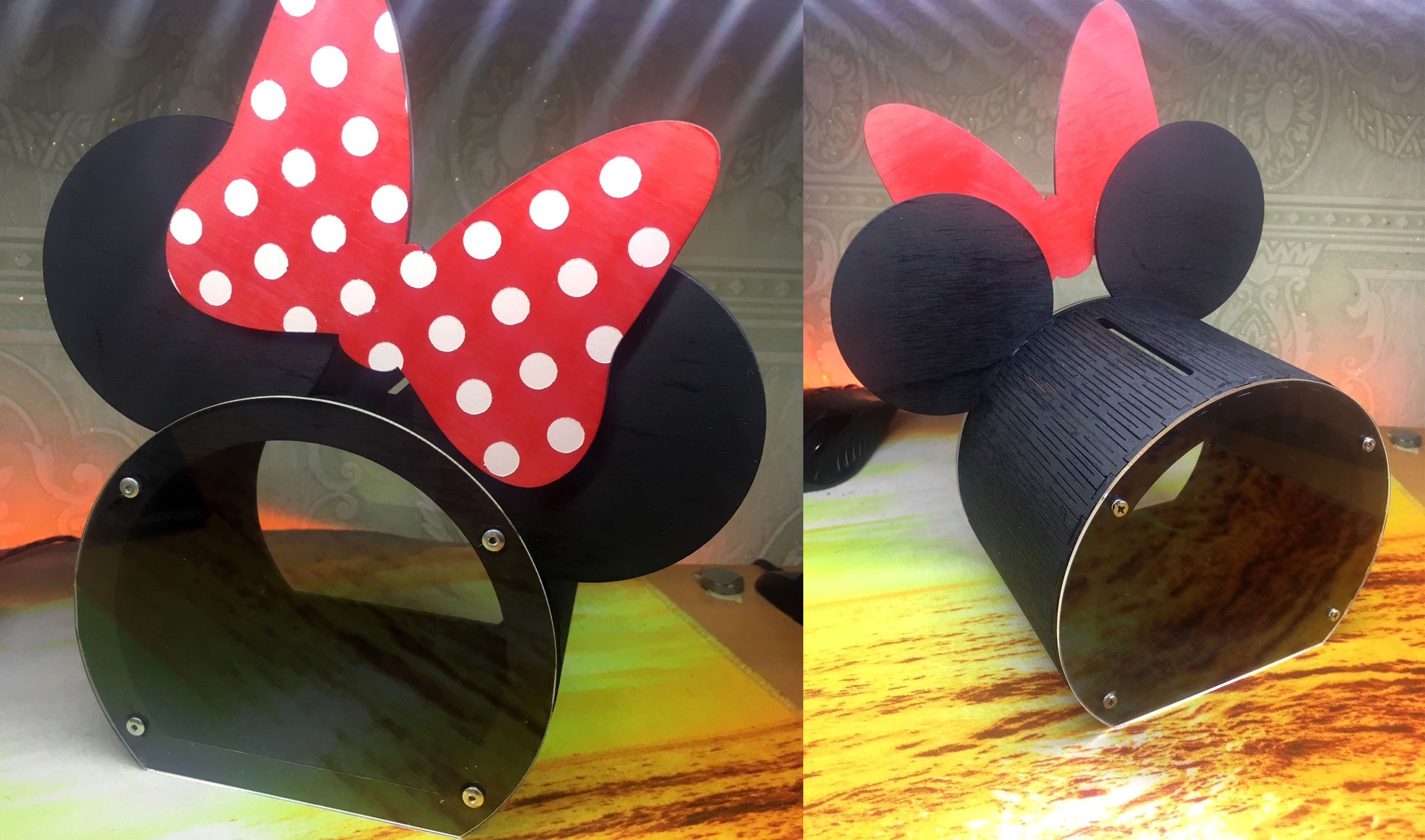 Laser Cut Piggy Bank Minnie Mouse Free Vector - CNC FILE
