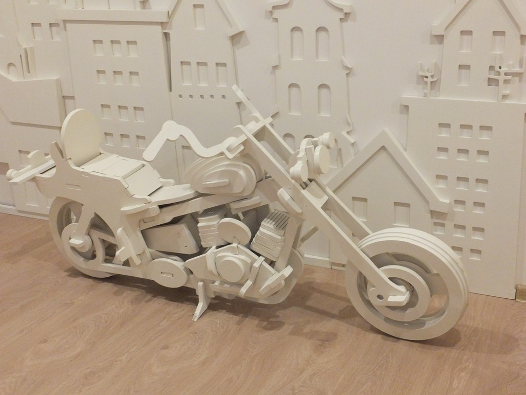 Laser Cut Motorcycle HD1 5mm DXF File - CNC FILE